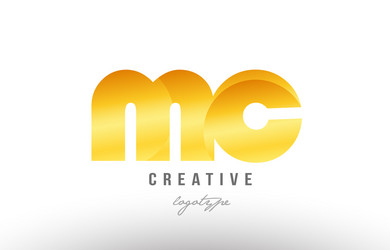 Combination letter mc m c alphabet with gold Vector Image