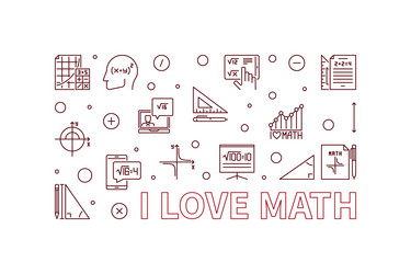 I love math lettering quote hand drawn Royalty Free Vector