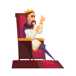 Gold crown and king in mantle magic kingdom Vector Image