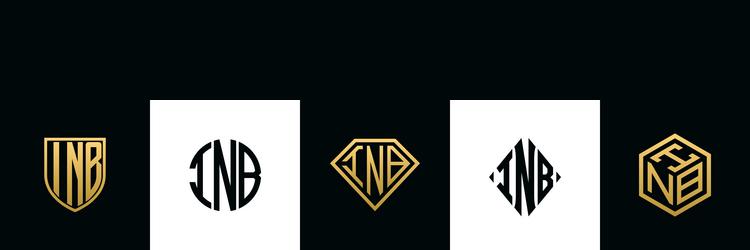 Initial letters hnb logo designs bundle Royalty Free Vector