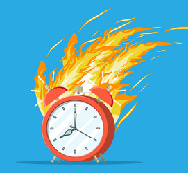 Clock on fire Royalty Free Vector Image - VectorStock
