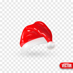 Red santa claus hats render 3d realistic Vector Image