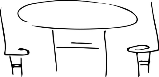 Minimalistic black and white round table simple Vector Image