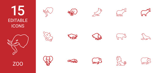 12 zoo icons Royalty Free Vector Image - VectorStock