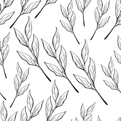Laurel leaves ornament seamless pattern isolated Vector Image