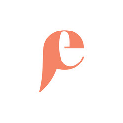 Abstract letters pe simple smile talk design logo Vector Image