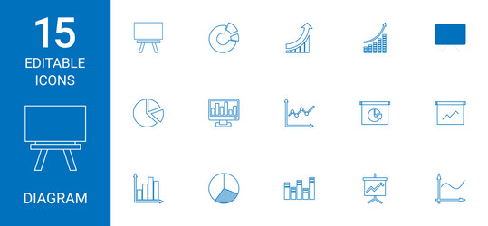 Diagram icons Royalty Free Vector Image - VectorStock