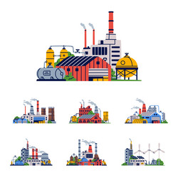 Factory and plant building as industrial complex Vector Image