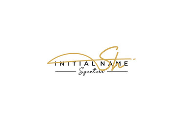 Initial sh signature logo template hand drawn Vector Image