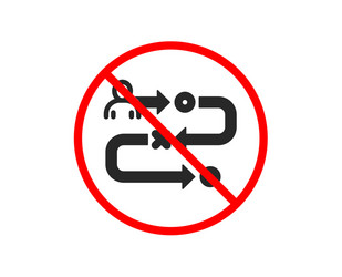 No or stop sign journey path line icon project Vector Image
