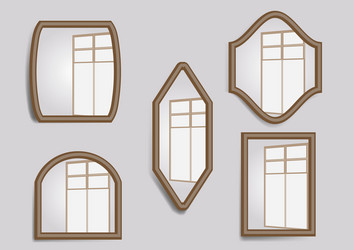 Realistic mirrors reflective mirror surface Vector Image