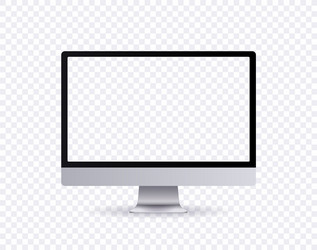 Modern monitor with keyboard and computer mouse Vector Image
