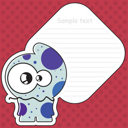 Cartoon monster with message cloud Royalty Free Vector Image