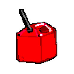 Gasoline fuel can game pixel art Royalty Free Vector Image