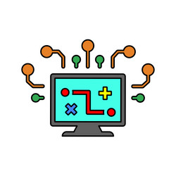 Cyber digitization strategy icon Royalty Free Vector Image