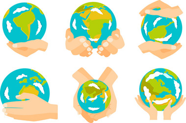 Earth hands Royalty Free Vector Image - VectorStock