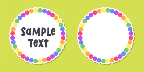 Round rainbow frame border pride month flag Vector Image