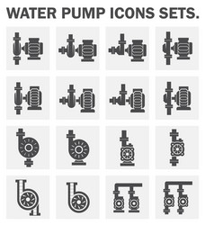 Water pump icon set design Royalty Free Vector Image