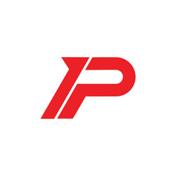 Letter 1p simple geometric logo Royalty Free Vector Image