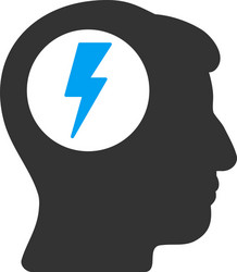 Brain electric shock icon Royalty Free Vector Image