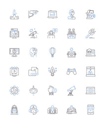 Motion graphics line icons collection animation Vector Image
