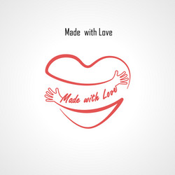 Made with love lettering Royalty Free Vector Image