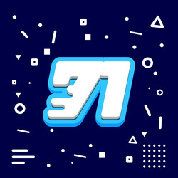 Number 71 3d speed modern icon Royalty Free Vector Image