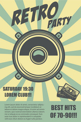 Vintage banner retro party Royalty Free Vector Image