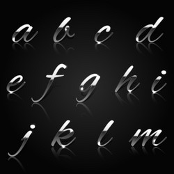 Silver characters collection Royalty Free Vector Image