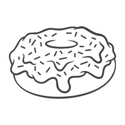 Donut outline Royalty Free Vector Image - VectorStock