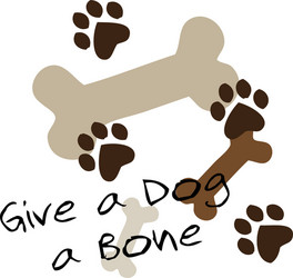 Give a dog bone Royalty Free Vector Image - VectorStock