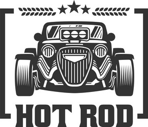 Hot rod car front view Royalty Free Vector Image