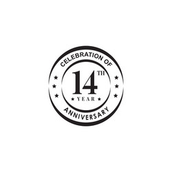 14th year anniversary emblem logo design template Vector Image