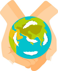Earth hands Royalty Free Vector Image - VectorStock