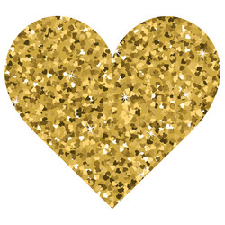 Ornamental glitter valentines day heart on a white