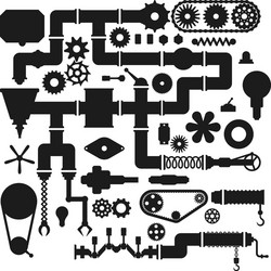Machine parts different mechanism Royalty Free Vector Image