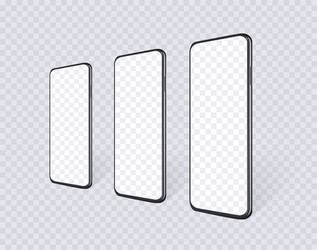 Realistic smartphones in row perspective view Vector Image