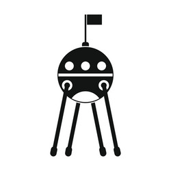 Sputnik black icon soviet space satellite symbol Vector Image