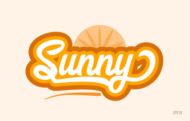 Sun orange color word text logo icon Royalty Free Vector