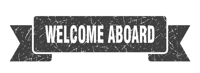Welcome aboard stamp welcome aboard rectangular Vector Image