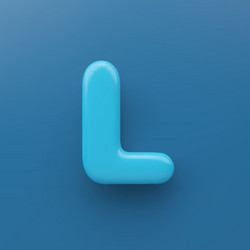 3d blue uppercase letter r with a glossy surface Vector Image