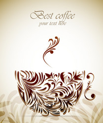 Decorative cup of coffee Royalty Free Vector Image
