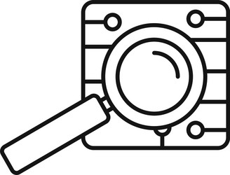 Zoom magnifier icon outline user interface Vector Image