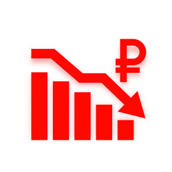 Ruble collapse of russian currency with downfall Vector Image