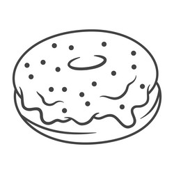 Donut outline Royalty Free Vector Image - VectorStock