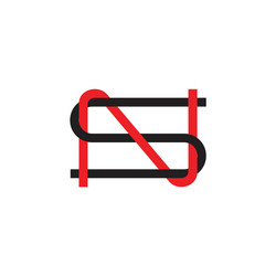 Letter ns simple geometric thin line logo Vector Image