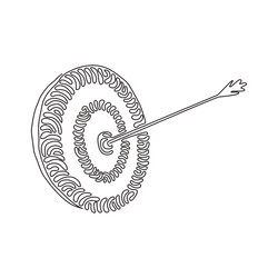 Single continuous line drawing archery target Vector Image