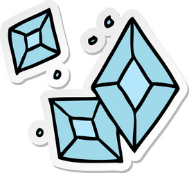Distressed sticker cartoon doodle of some diamonds