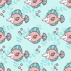 Seamless fish pattern Royalty Free Vector Image