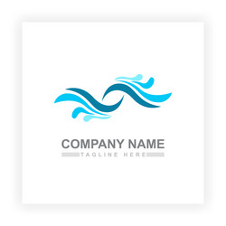 Ocean waves logo template simple and modern Vector Image
